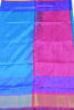 Tvis and Bliss. Anand Blue and Pink Double Border Uppada Silk Saree