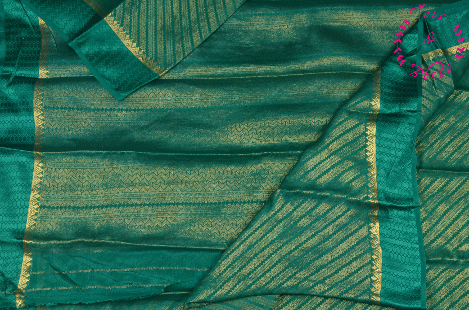 Tvis and Bliss. Rama Green Pure Mysore Crepe Silk Saree with Allover ...